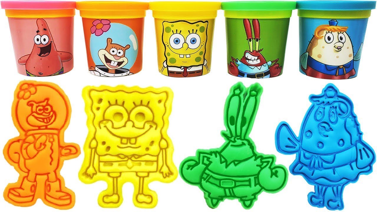 SpongeBob Characters Making with Play-Doh Color Clays - YouTube