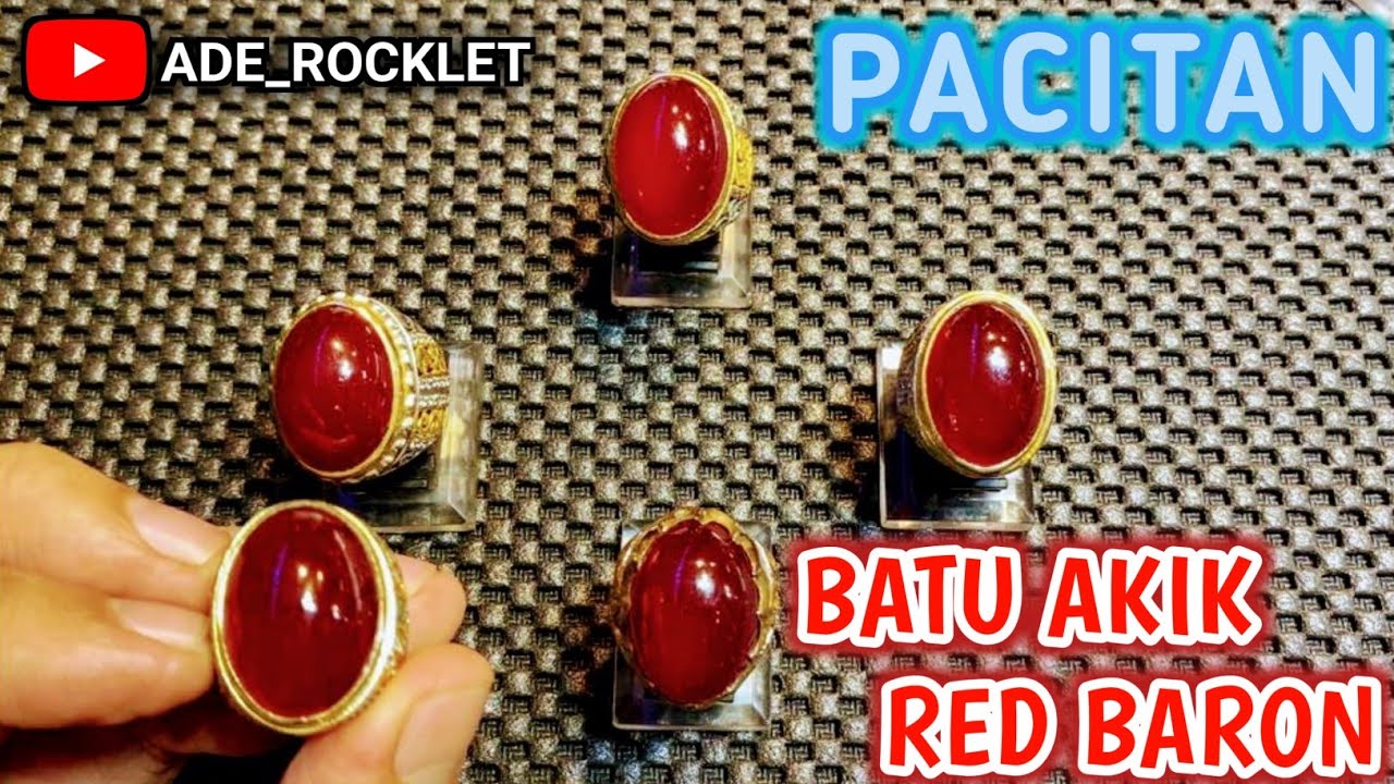 BATU AKIK RED BARON PACITAN MERAH MENYALA - YouTube