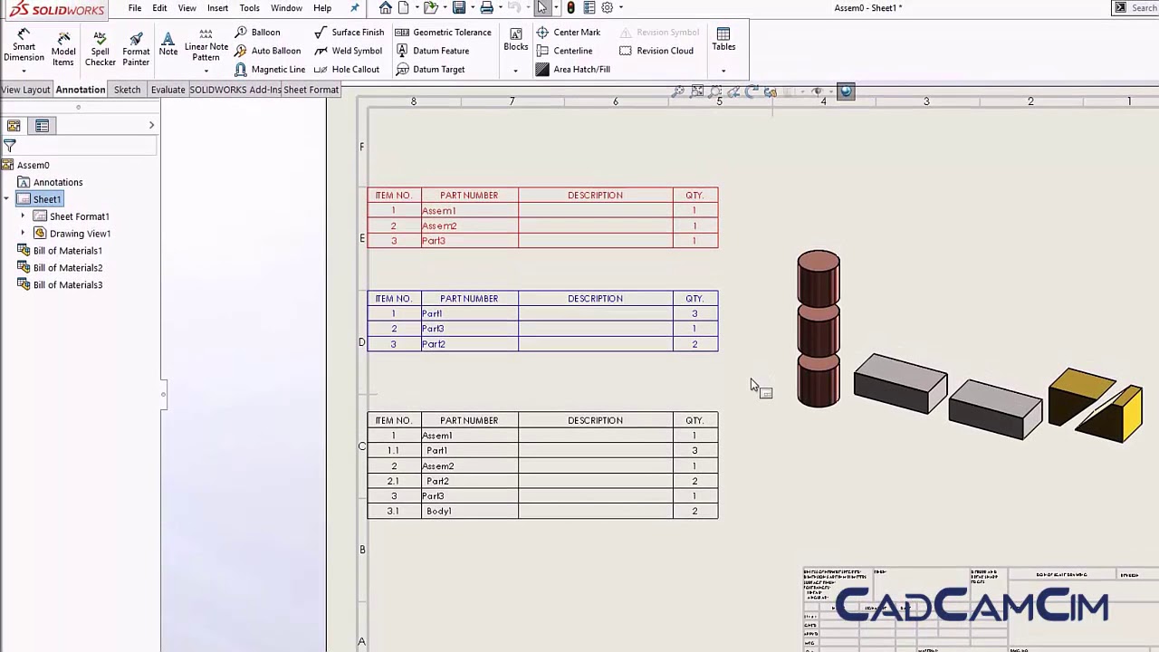 How to control your SolidWorks BOM by CADCAMCIM | SolidWorks Tips and ...