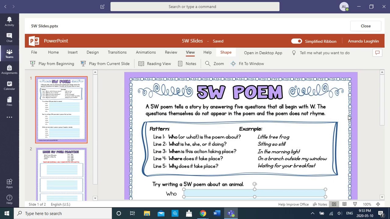 How to Write a 5W Poem - YouTube
