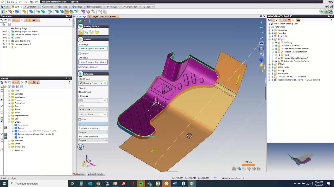 TopSolid Online User Conference 2021-What's New 7.15 Tooling - Split & Mold - YouTube