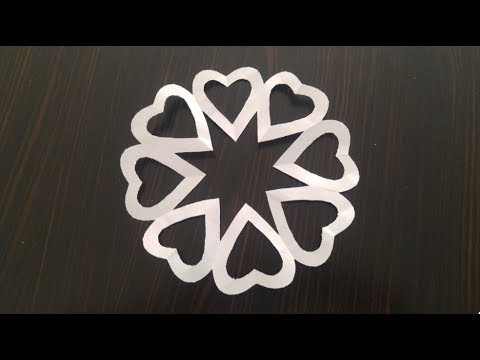 Kağıttan kalpli desen yapma