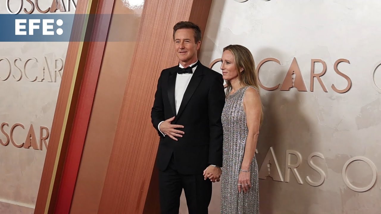 Edward Norton y Adrien Brody llegan a la gala de los premios Óscar ...