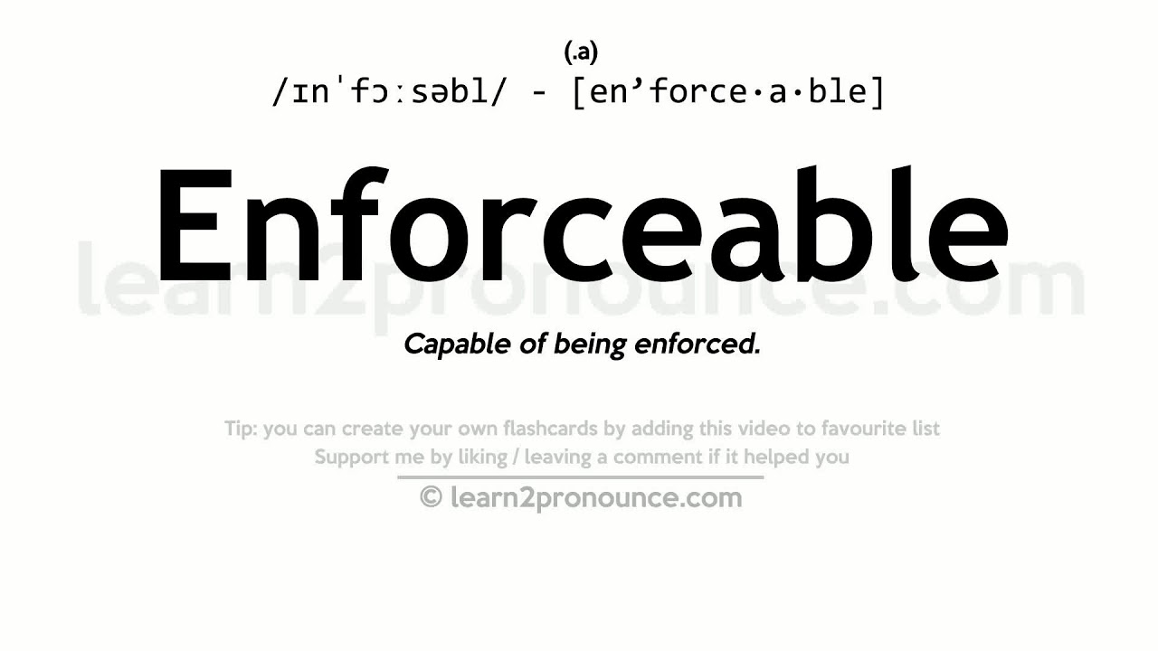 Pronunciation of Enforceable | Definition of Enforceable - YouTube