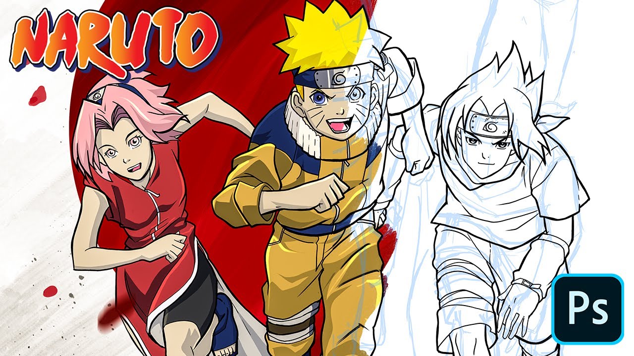Digital Artist Draws Legendary Naruto in Photoshop - YouTube