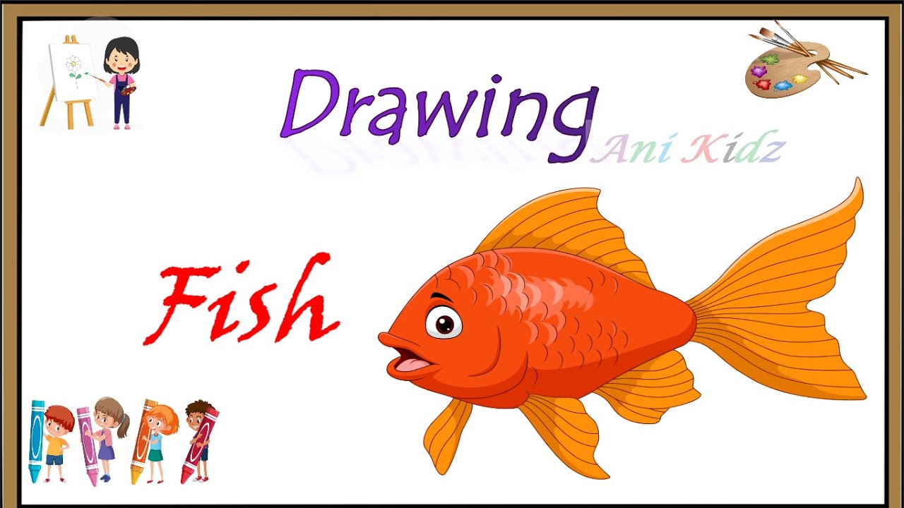 Basic Fish Drawing || Easy way to draw Fish || Kids Drawing || Learn ...