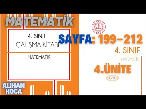 4. SINIF MATEMATİK ÇALIŞMA KİTABI ( 4.ÜNİTE ) SAYFA  199-212 CEVAPLARI #meb