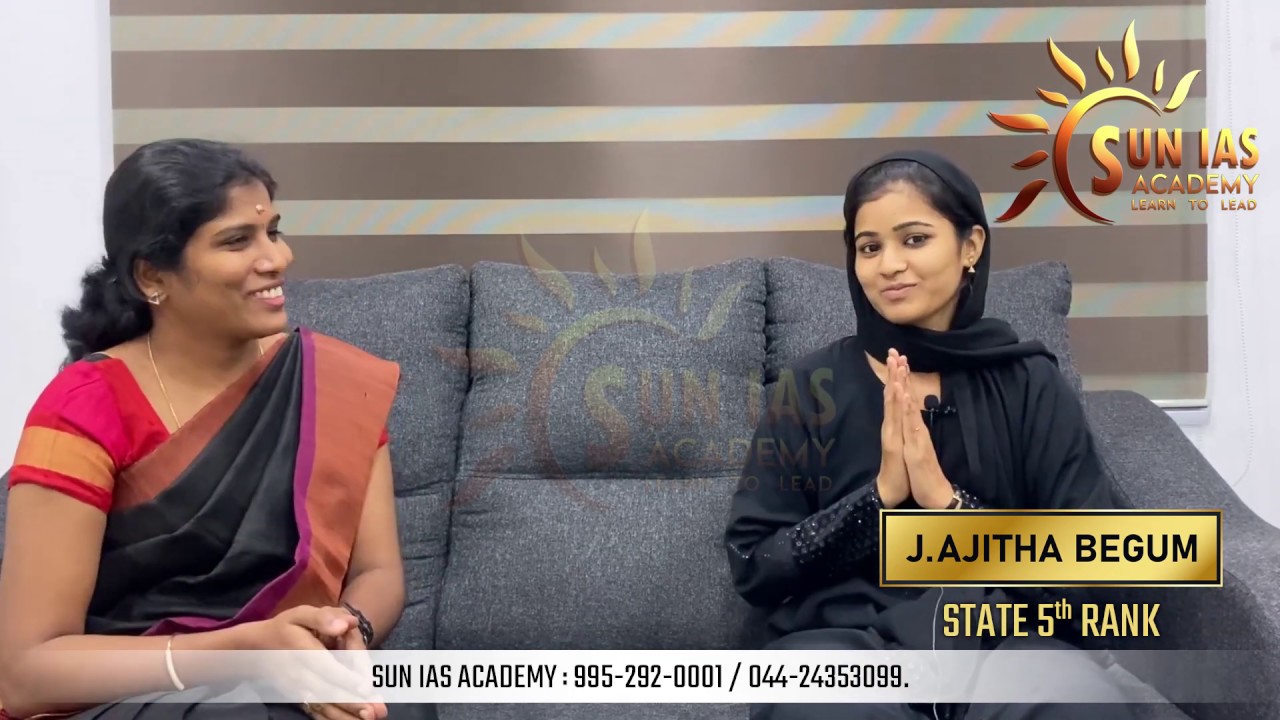 TOPPER TALK BY Ms.J.AJITHA BEGUM -TNPSC GROUP I STATE 5TH RANK HOLDER ...