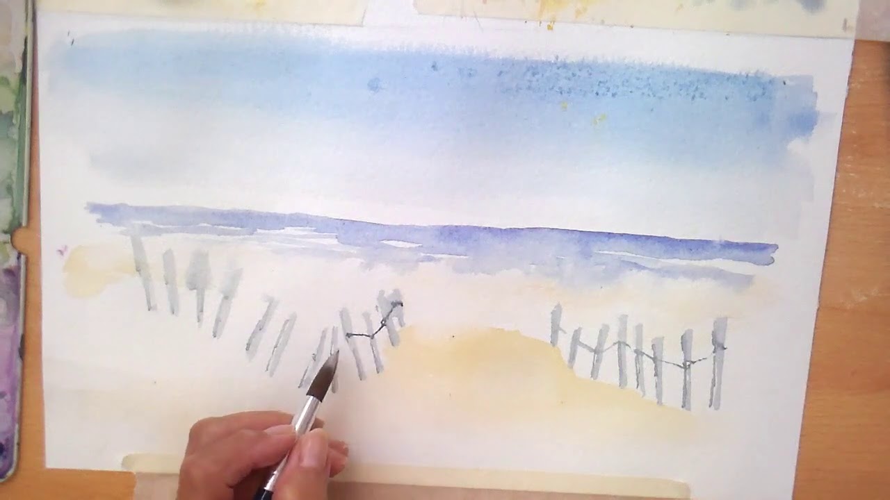 A watercolour beach scene sketch - AND news of USA painting holiday ...