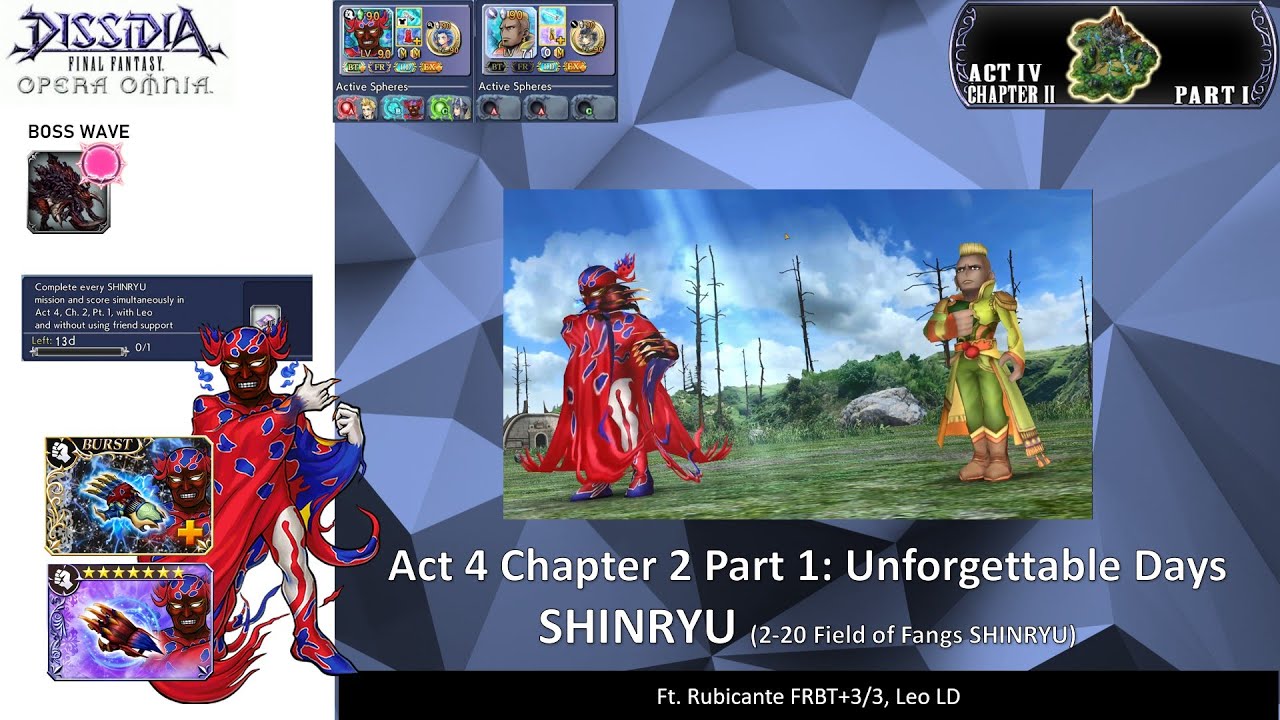 DFFOO GL | Act 4 Chapter 2 Part 1 SHINRYU | Rubicante and Leo LD Duo ...