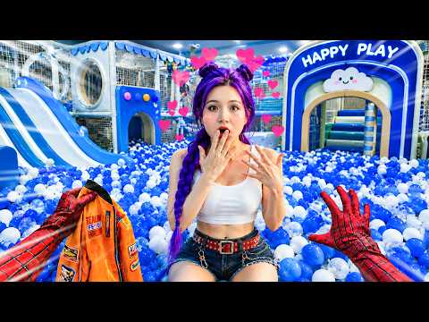 Spider-Man & Pretty K-POP Girls Get into Trouble at Playground (POV Romantic Funny)