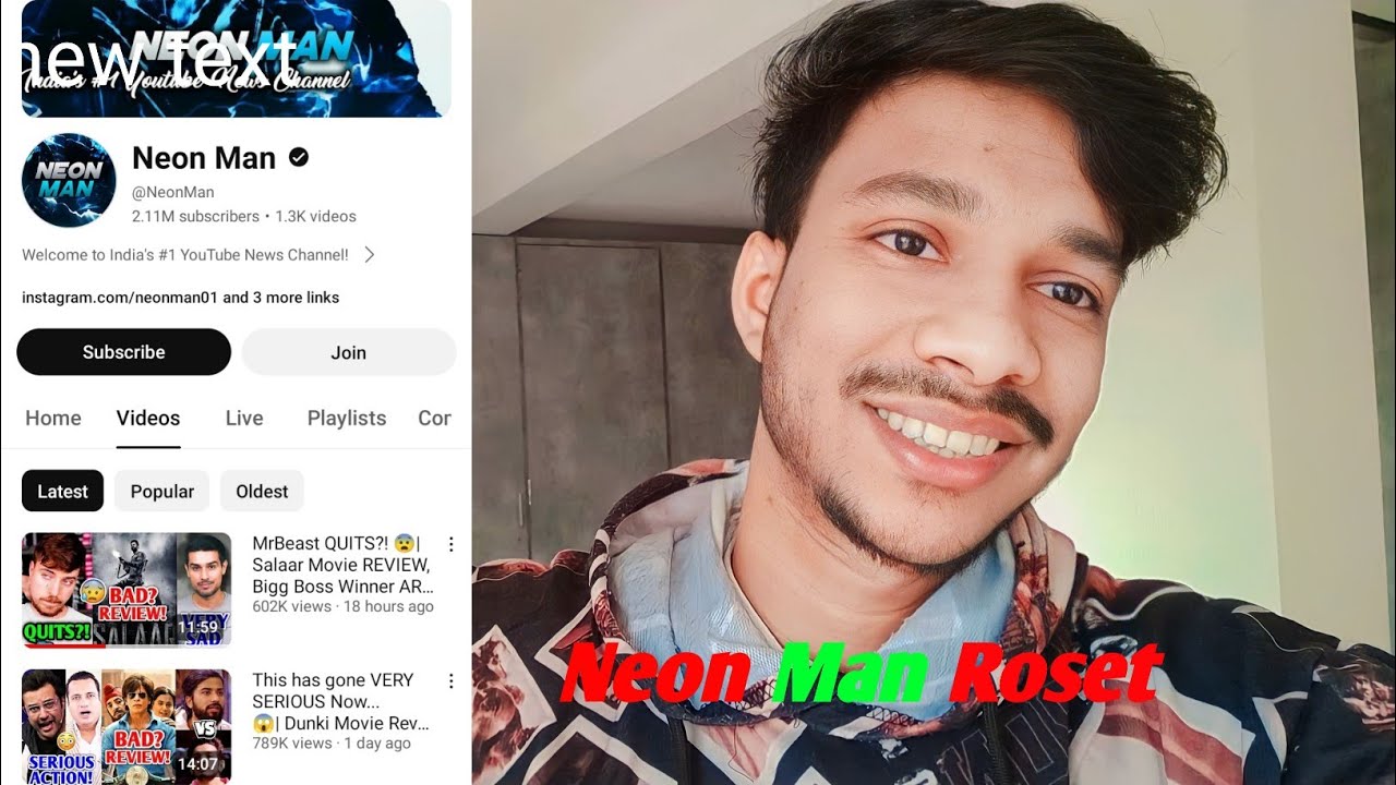 Neon Man Roset Video 🤣| neon man vs Ds Bhai Youtuber roset Video ...