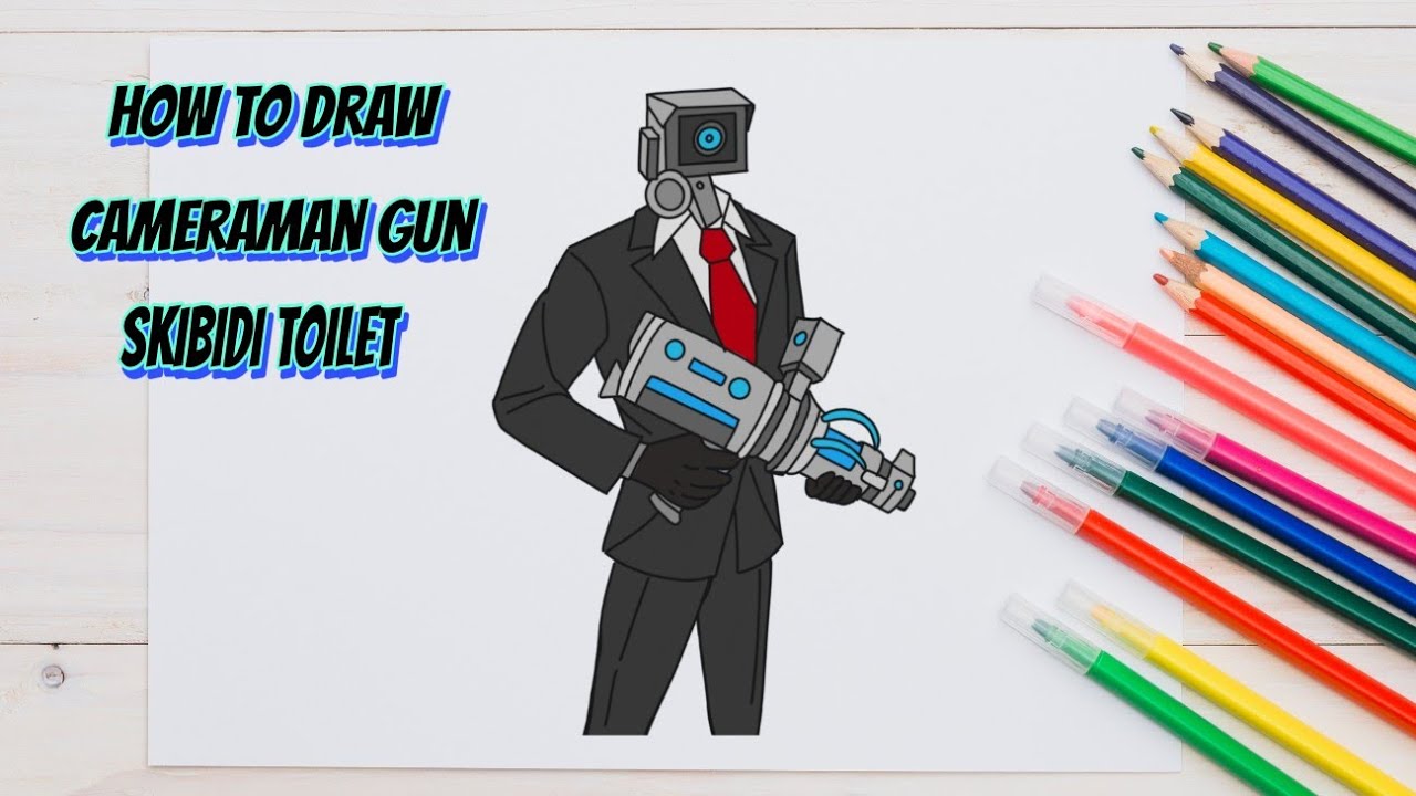 How to draw Cameraman Gun Skibidi Toilet - YouTube