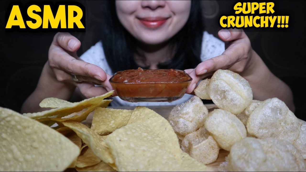 ASMR: NACHO CHIPS AND CARABAO CHICHARON MUKBANG | TOMATO SALSA | SUPER ...