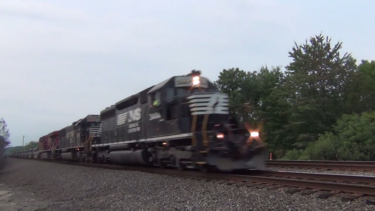 NS 3444 Leads with an RS3L, CSX Leasers, and SD60 duo on NS 261 ...