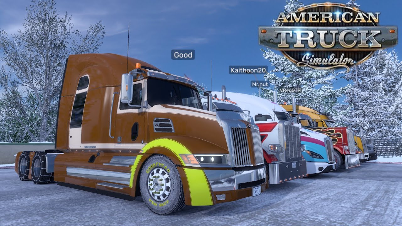 American Truck Simulator ไทย ชาวโรงเตี๊ยมขับลุยพายุหิมะ ใส่โซ่พันล้อ ...