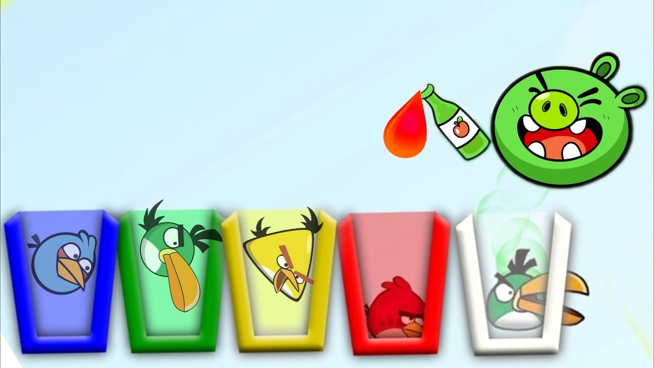 Angry Birds Drink Water - GIVE ALL BIRDS COLOR WATER! - YouTube