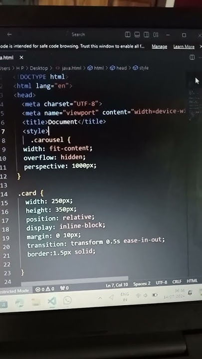 create a animated 3D card effect using html and CSS like and subscribe pls - YouTube