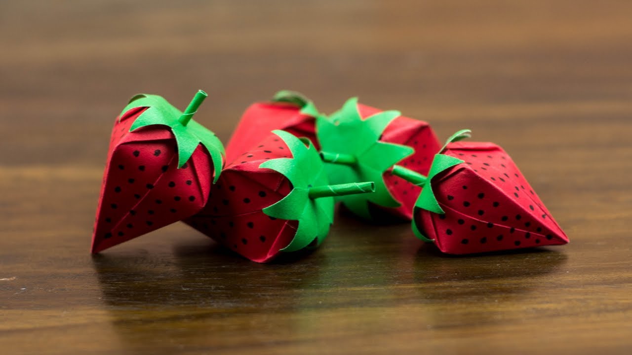 Paper Strawberry - How To Make Paper Strawberry - Paper Strawberry ...
