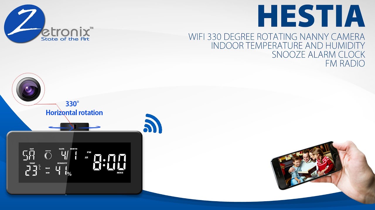 Hestia Rotating Lens WIFI Nanny Camera - YouTube