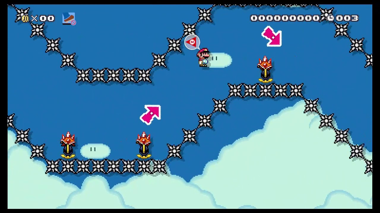 Mario Maker 2 - Sky High Spikey Spin Jumps [20s] - YouTube