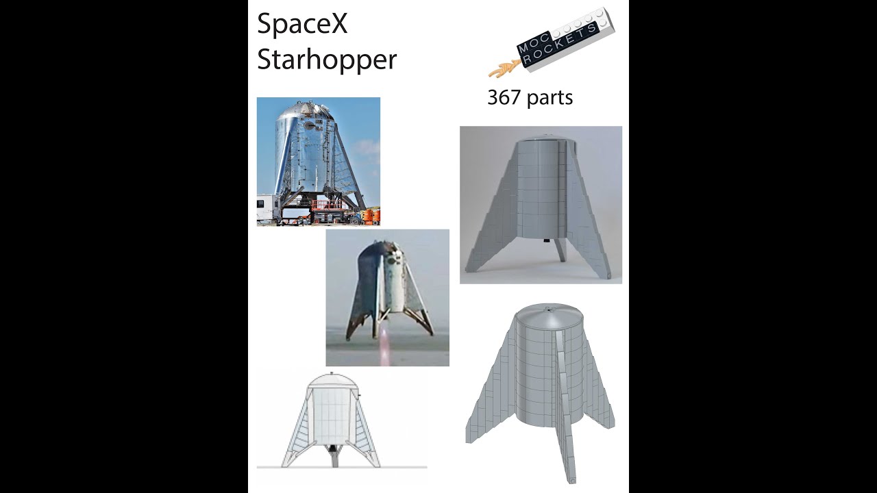 Lego SpaceX Starhopper 1:110 scale design and build - YouTube