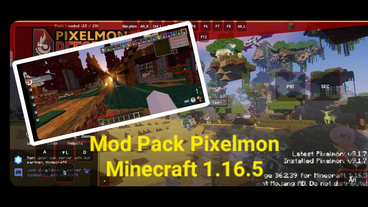 mod pack pixelmon v9.1.7 minecraft 1.16.5 pc trên đt - YouTube