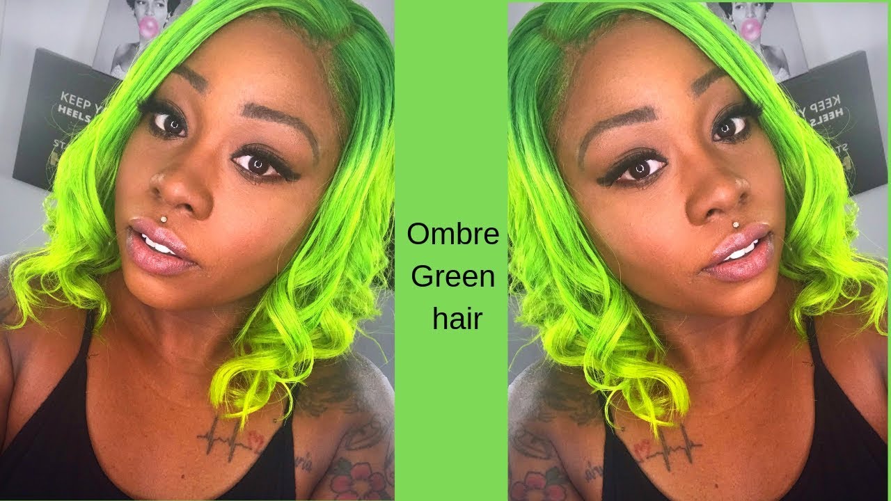 HOW TO MAKE A WIG: Slime Green hair| Lime green bob wig - YouTube