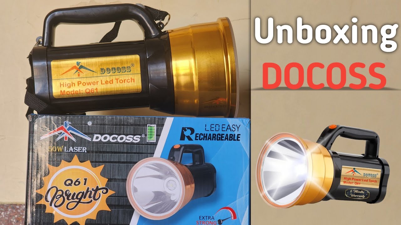 Rechargeable LED Torch Lights DOCOSS 🔦Unboxing - YouTube