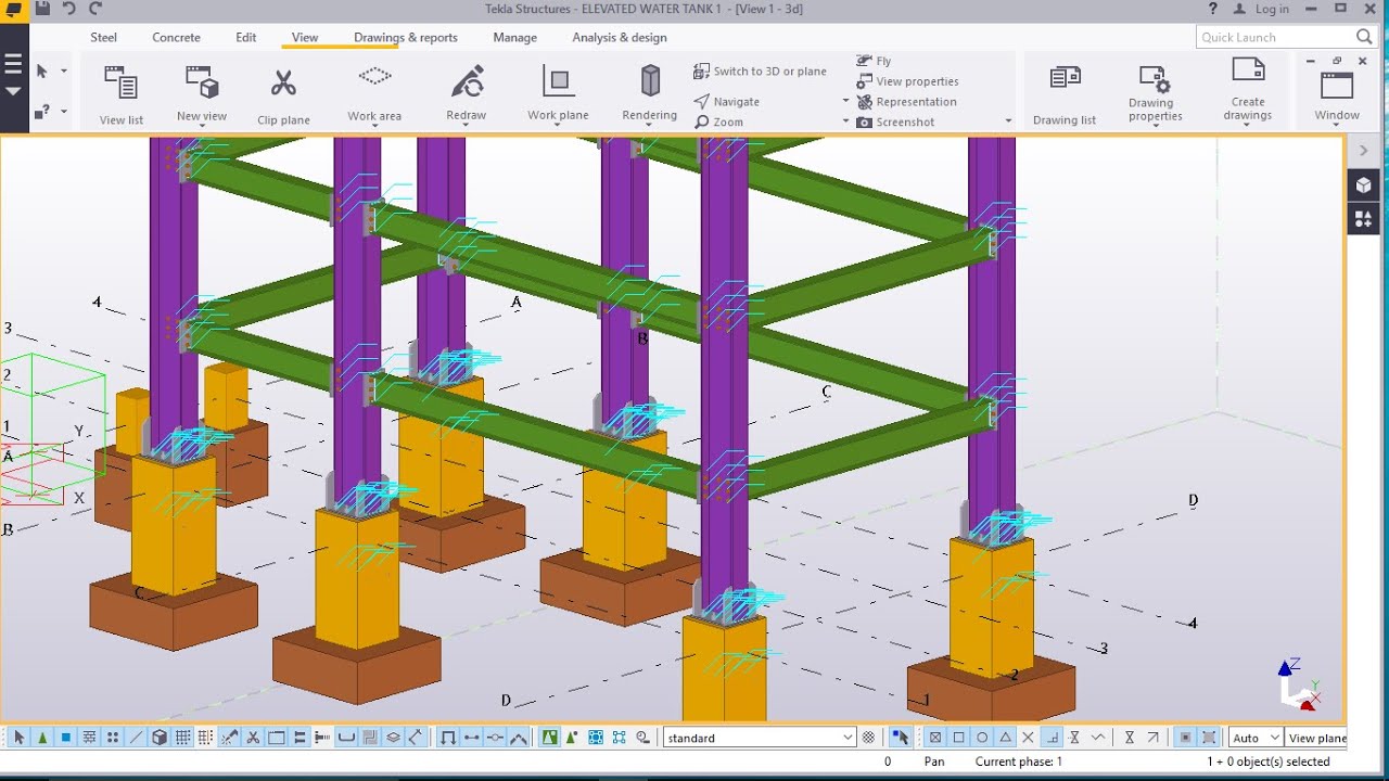 Elevated Water Tank Structure Modelling in TEKLA STRUCTURES 2016 - YouTube