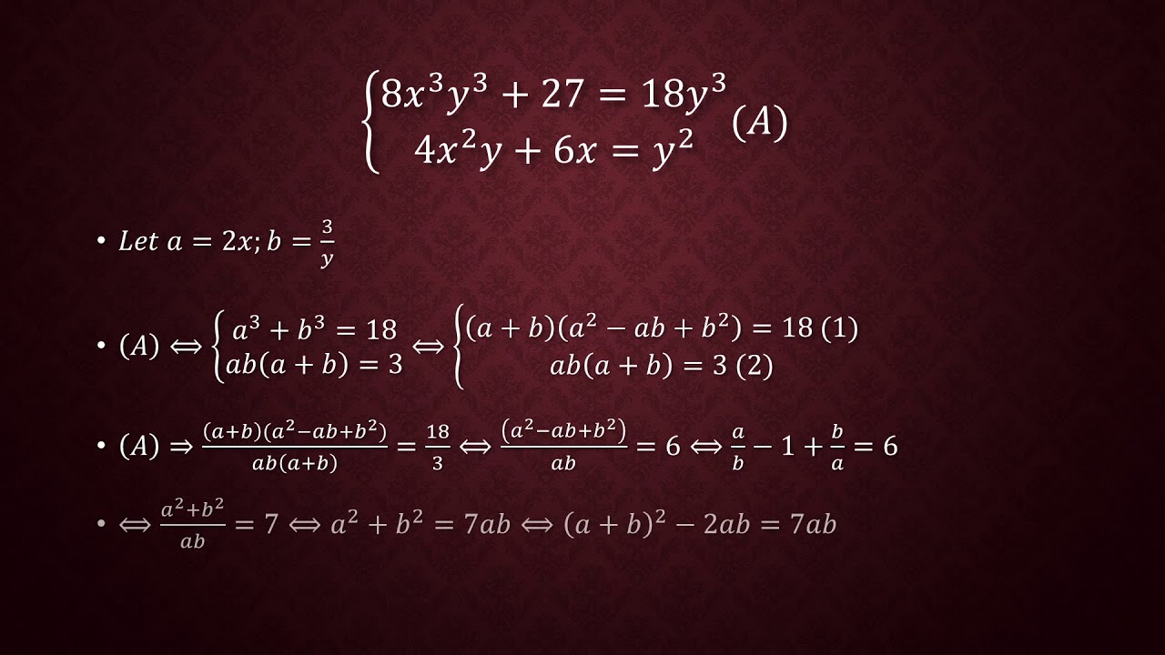 Solving system of equation with cubic polynomial. - YouTube
