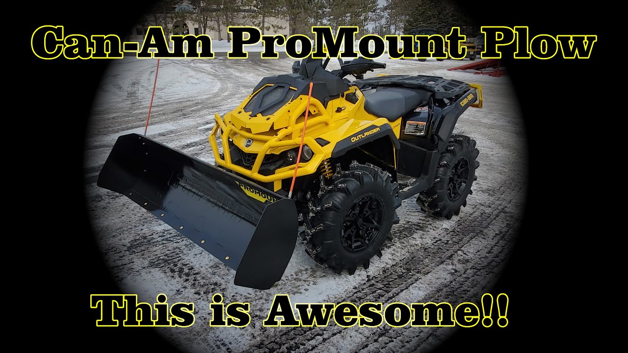 Brand New! Can-Am 60" Promount Plow on 2021 Outlander 850 XMR - YouTube