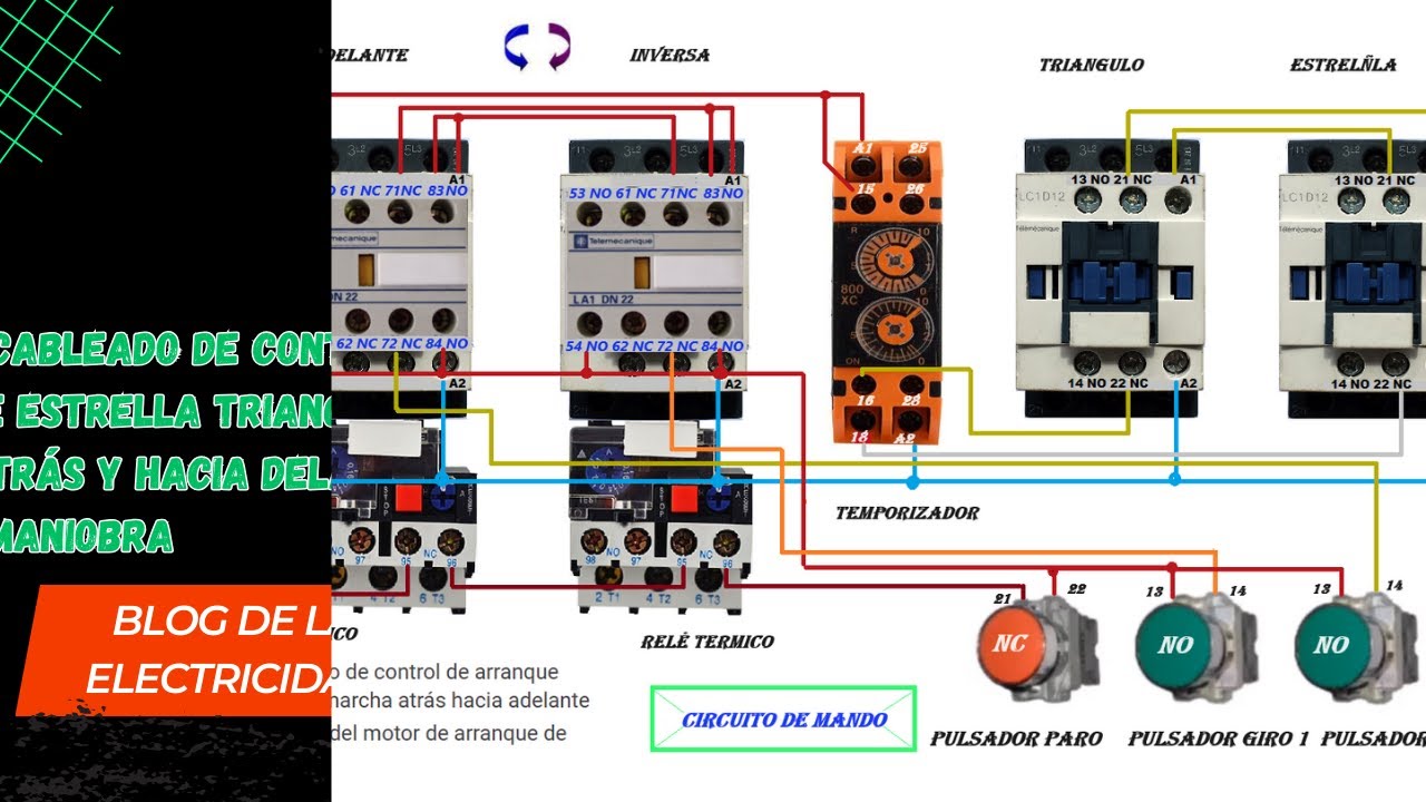 Esquema de cableado de control de arranque estrella triangulo de marcha ...