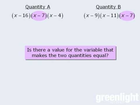 GRE Math - Quantitative Comparison - QC Strategy - Looking for Equality ...