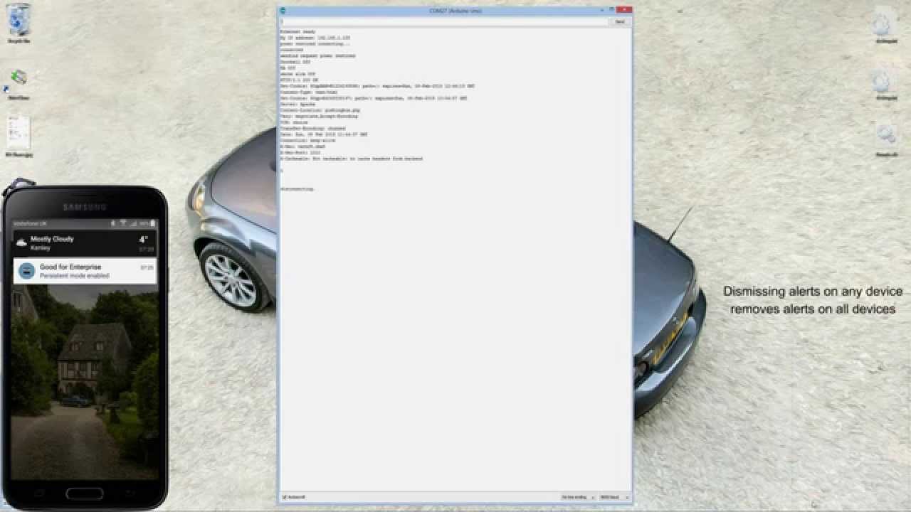 Arduino Ethernet Shield Power Up Push Alert - YouTube