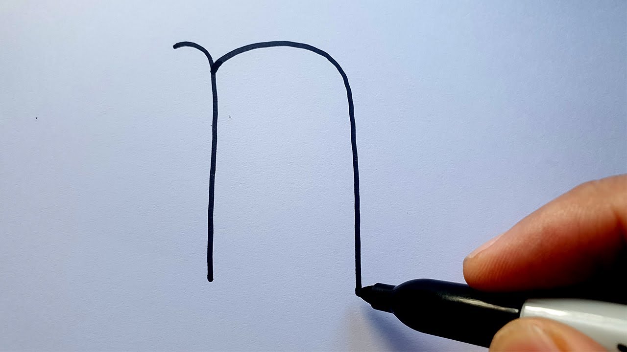 How to draw a fish from letter N - YouTube