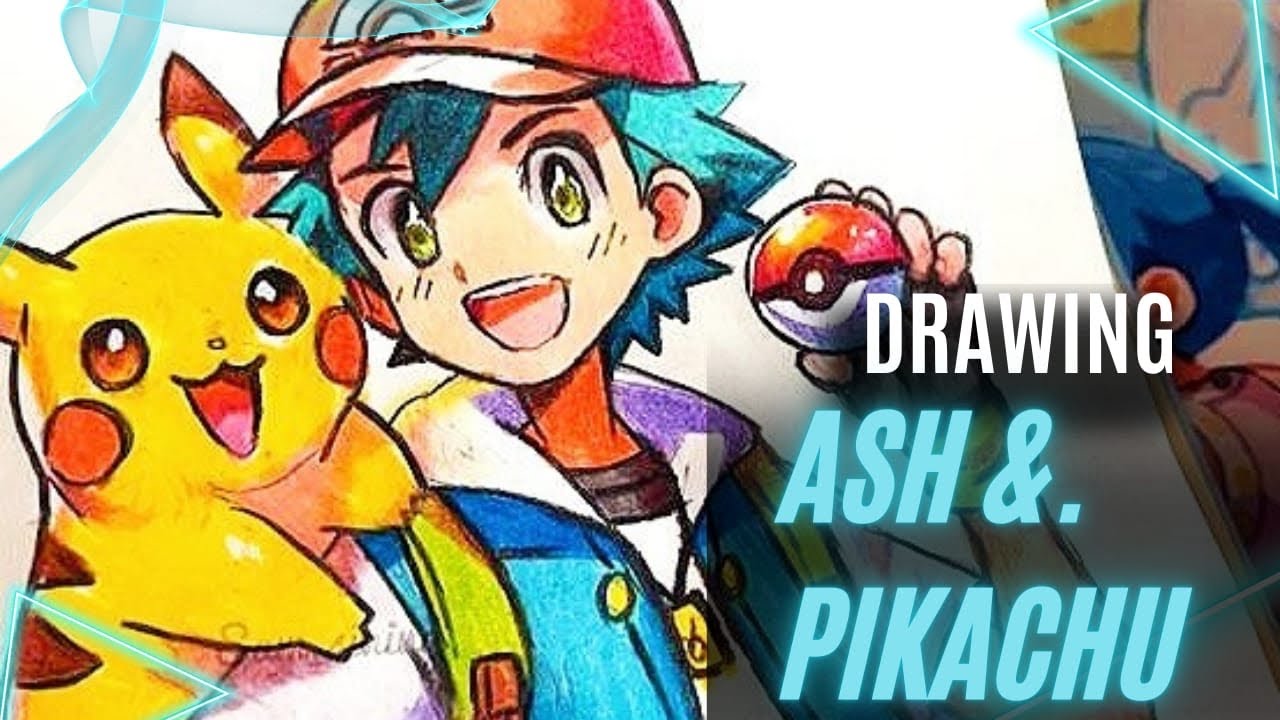 How to draw Ash and Pikachu -Pokemon || Coloring Ash and Pikachu - YouTube