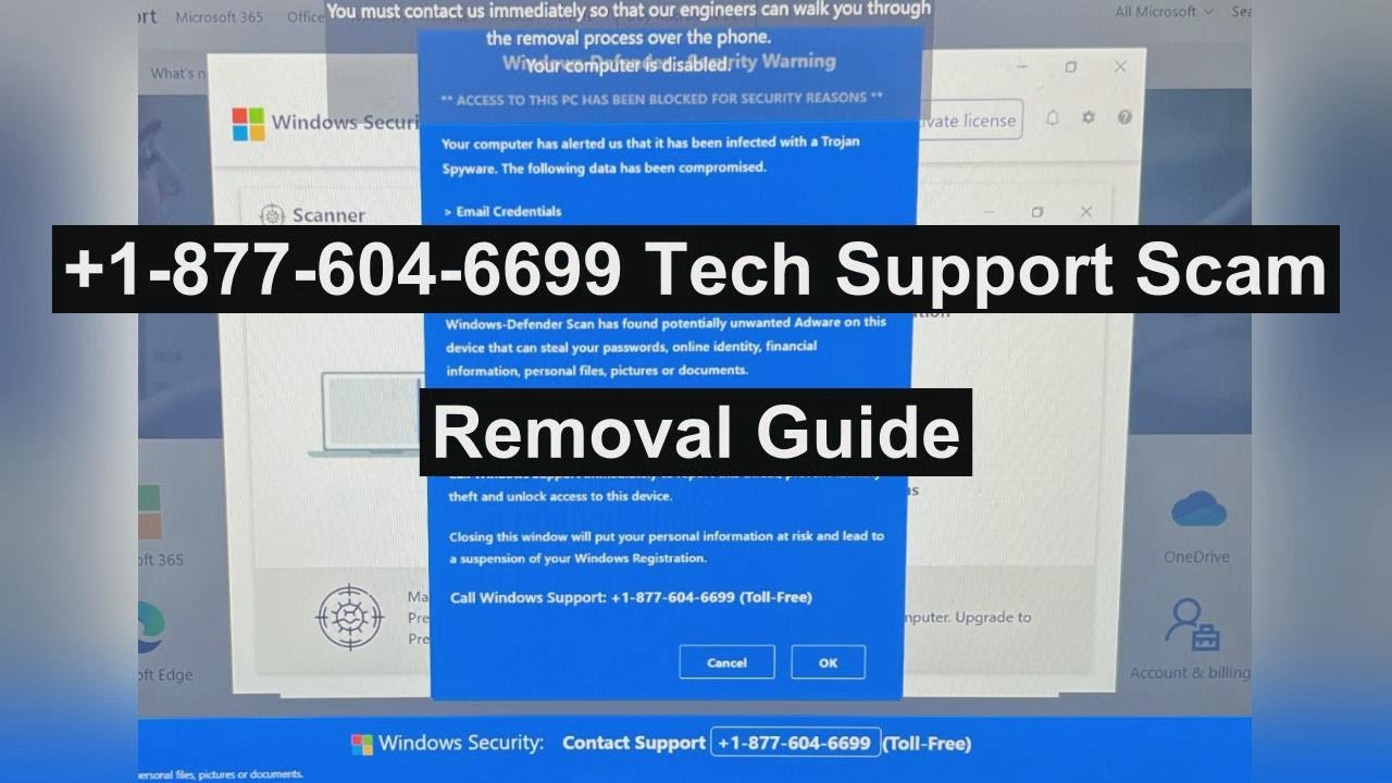 Remove +1-877-604-6699 Pop-up Tech Support Scam - YouTube
