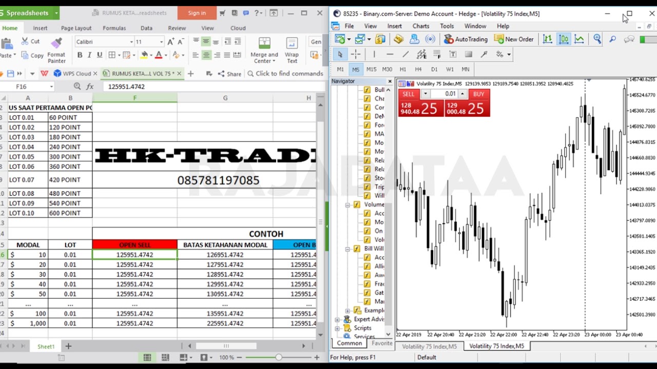 RUMUS KETAHANAN MODAL TRADING VOL 75 MT5 BINARY - YouTube