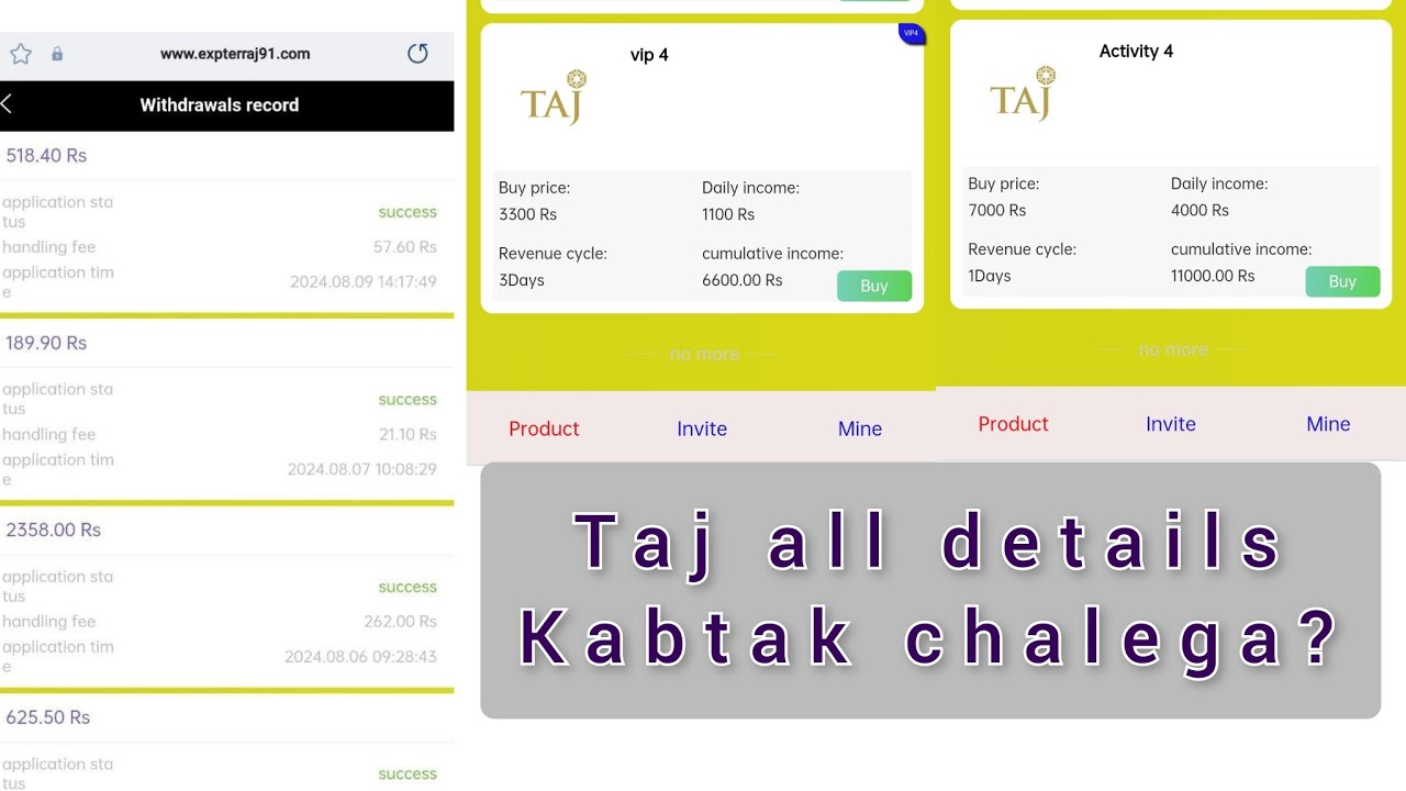 TAJ online earning app | Taj long term app all information | Taj app ...