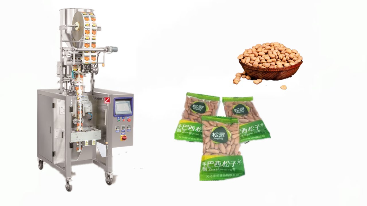 Pouch packaging machine for pine nuts | nuts filling machine (pillow ...