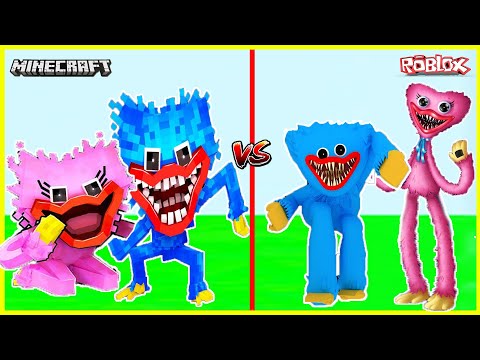 HUGGY WUGGY ve KISSY MISSY MiNECRAFT ve ROBLOX DÜNYASINDA 😱 Minecraft Poppy Playtime