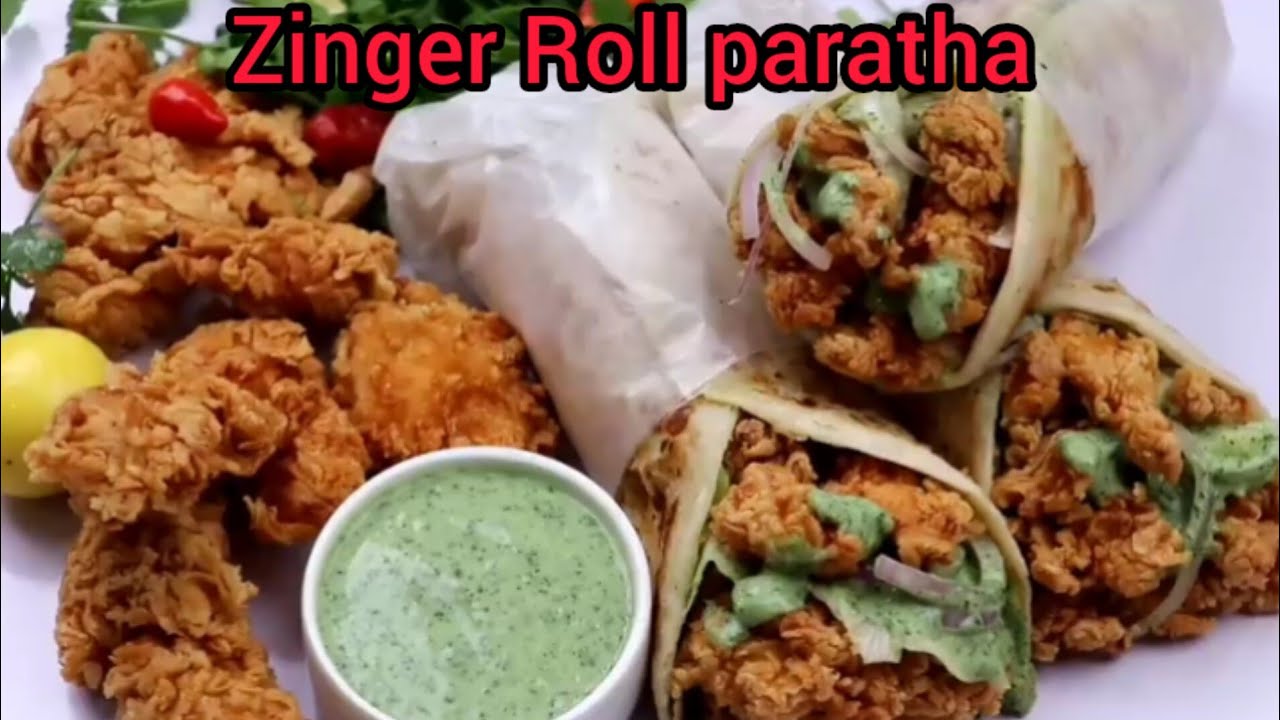yammi zinger roll, paratha recipe! Zinger Roll paratha, banane ka ...