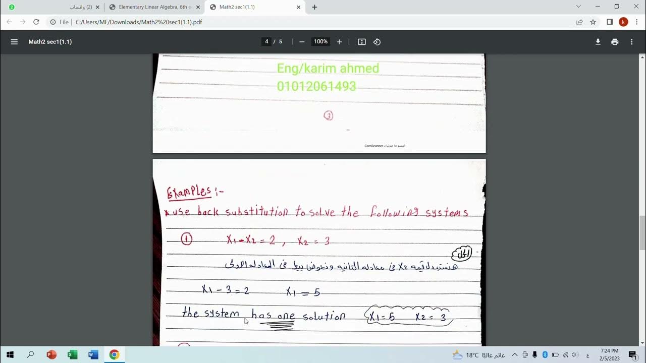 MATH 2 {PART 1.1} Introduction to Systems of linear equations - YouTube