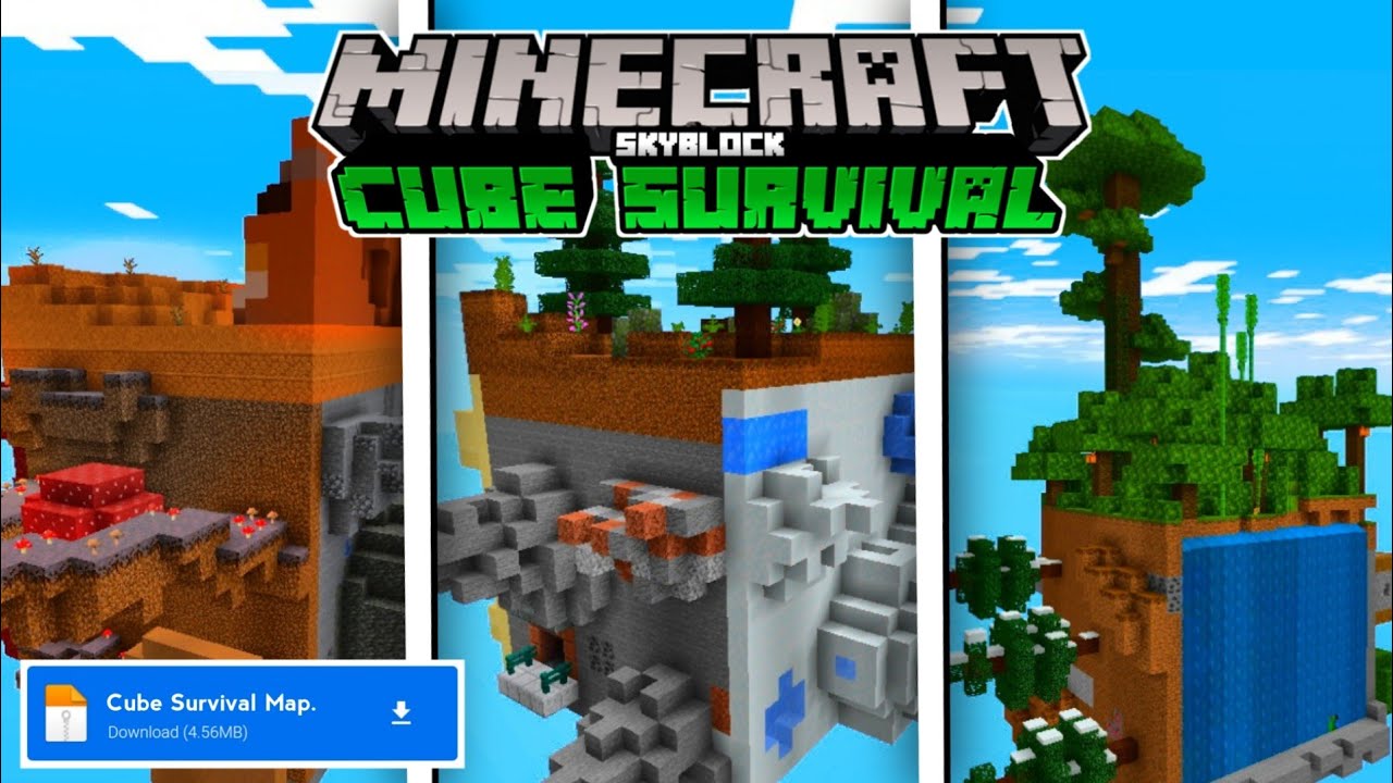TERBARU!! DOWNLOAD MAP MINECRAFT SKYBLOCK: CUBE SURVIVAL - Showcase Map MCPE - YouTube