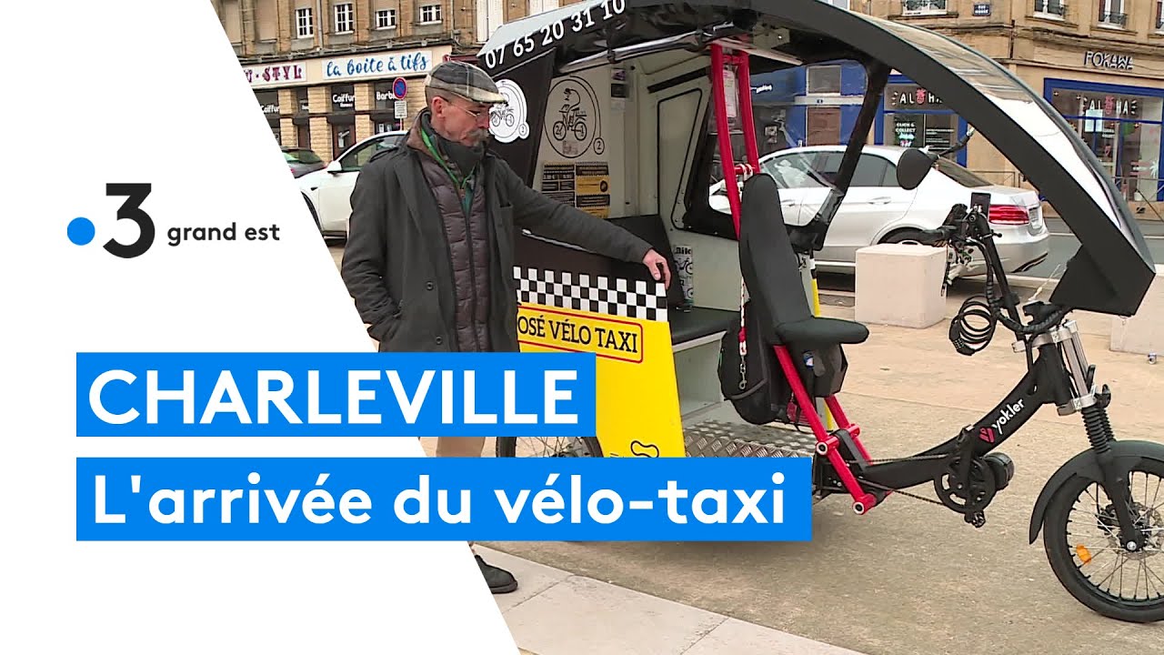 Le vélo-taxi arrive à Charleville-Mézières - YouTube