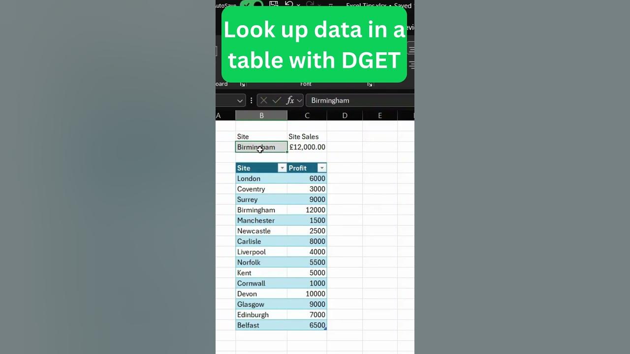 Howto: Search within a data set easily with DGET! #m365 #excel #exceltips #georgegreenwoodtech ...