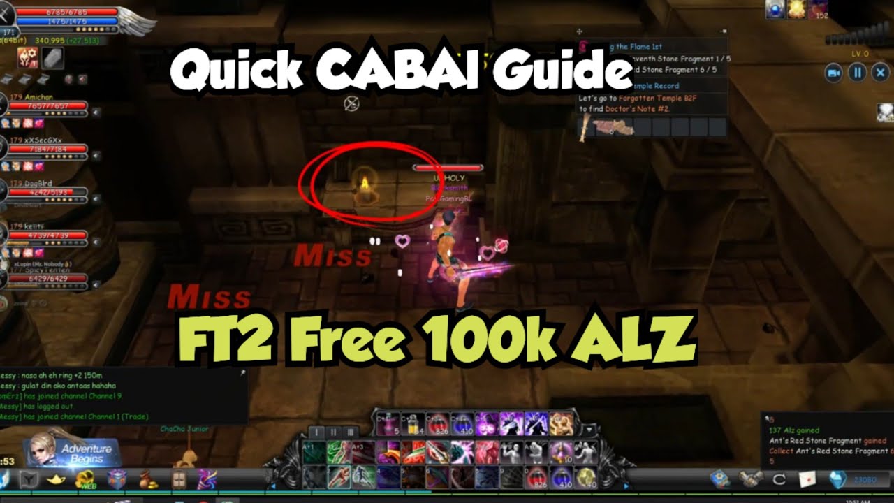 CABAL Quick Guide Free 100k Alz Quest FT2 Doctor's Notes CABAL Ultimate ...