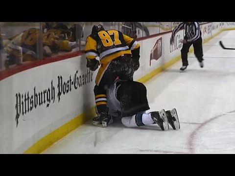 Crosby frustrated after blatant slew foot by Karlsson - YouTube