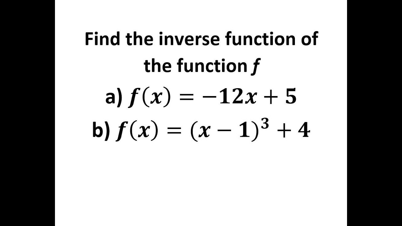 Find the Inverse Function - YouTube